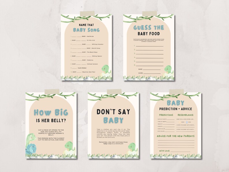 Dinosaur Baby Shower Games,baby Hatching Soon, Baby Boy Shower Game ...