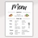 Pasta Bar Menu, Buffet Minimalist Wedding Menu,printable Menu,canva ...