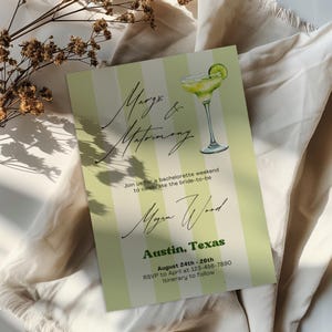 Margs and Matrimony Bachelorette Invitation and Itinerary,margaritas ...