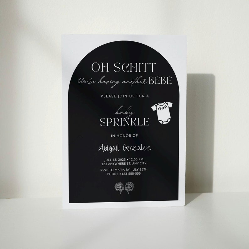 Editable Baby Sprinkle Invitation, Schitt's Creek Inspired Invite, Oh ...