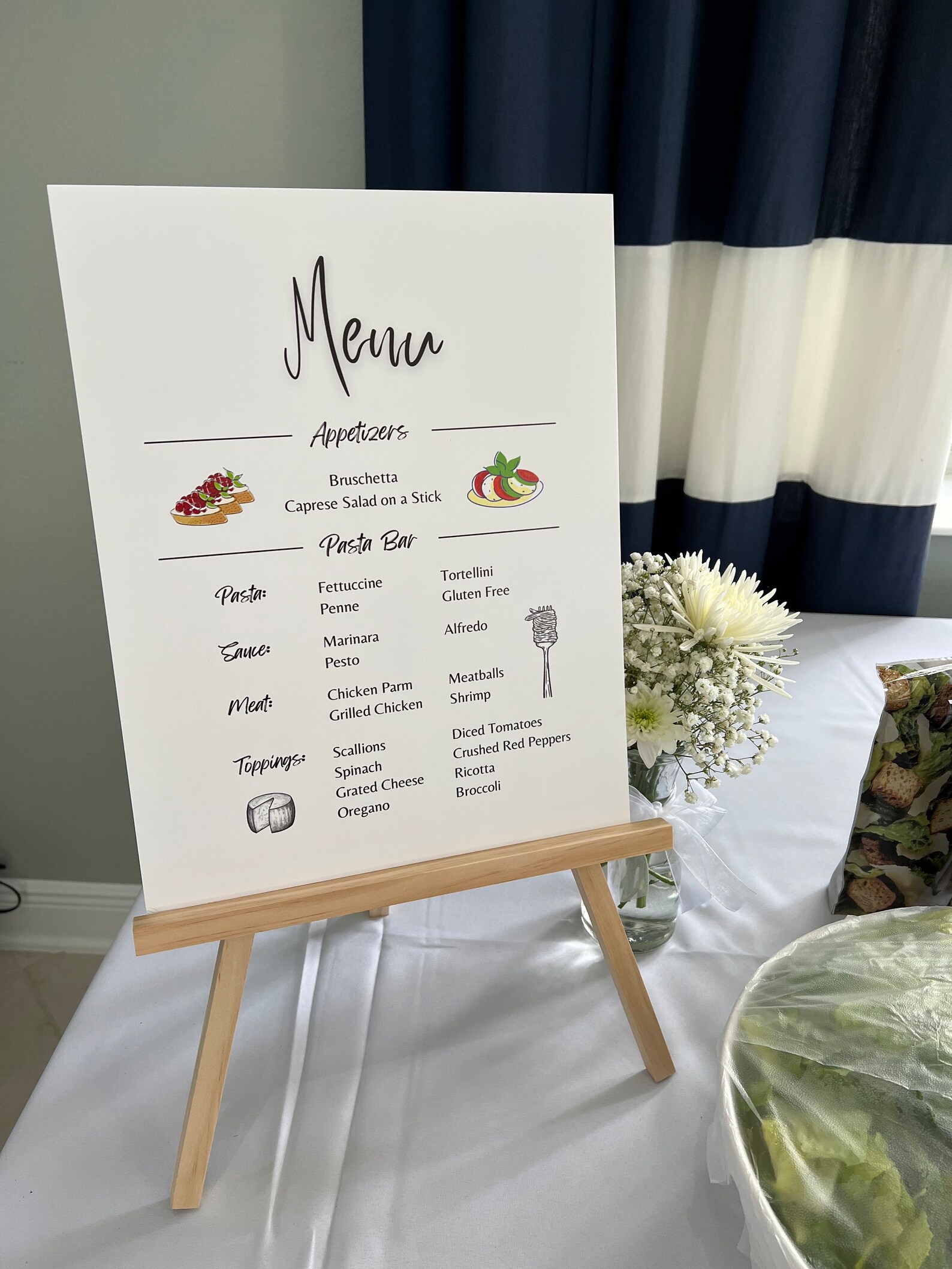 Pasta Bar Menu, Buffet Minimalist Wedding Menu,printable Menu,canva ...
