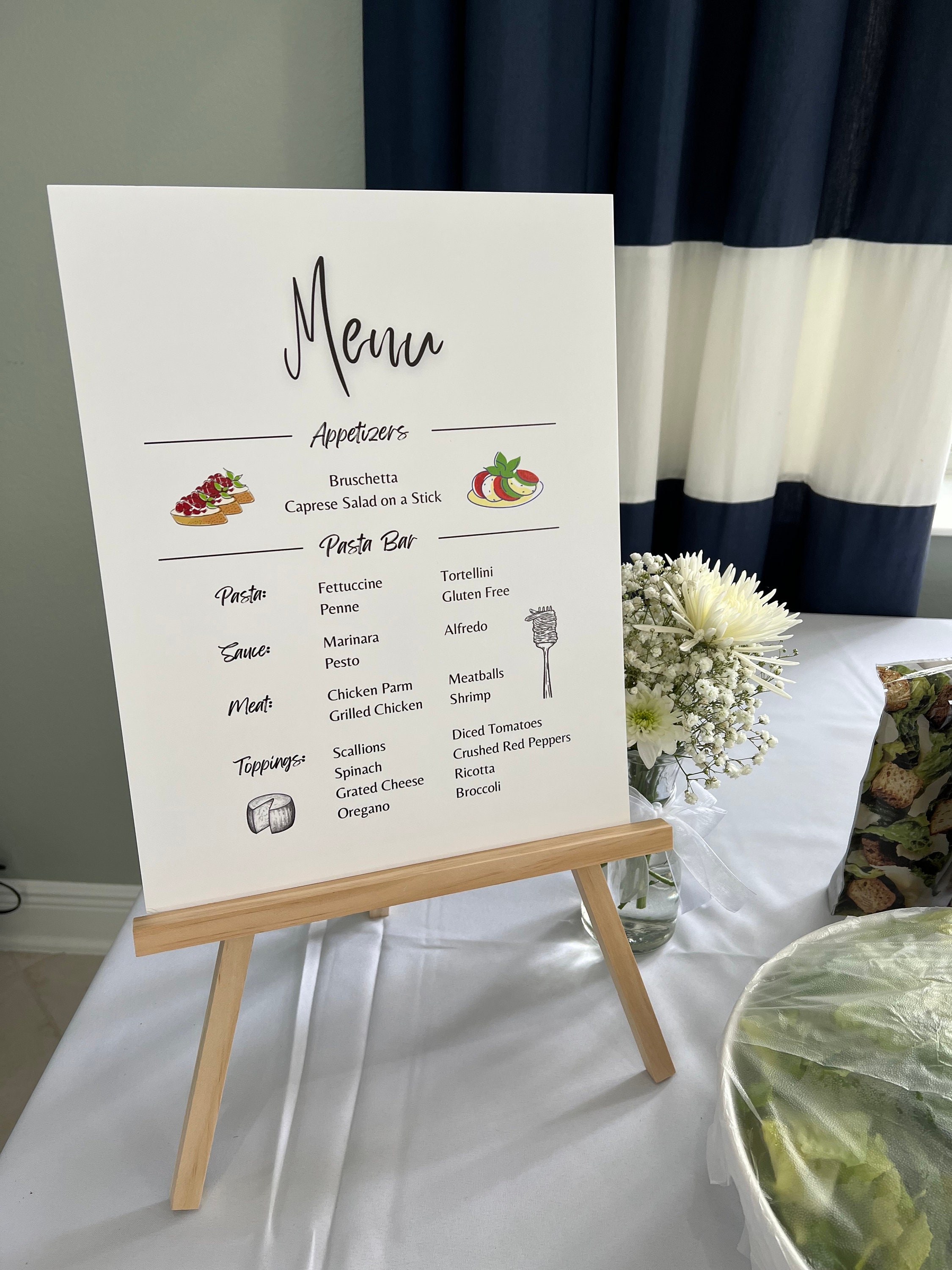 Pasta Bar Menu, Buffet Minimalist Wedding Menu,printable Menu,canva ...