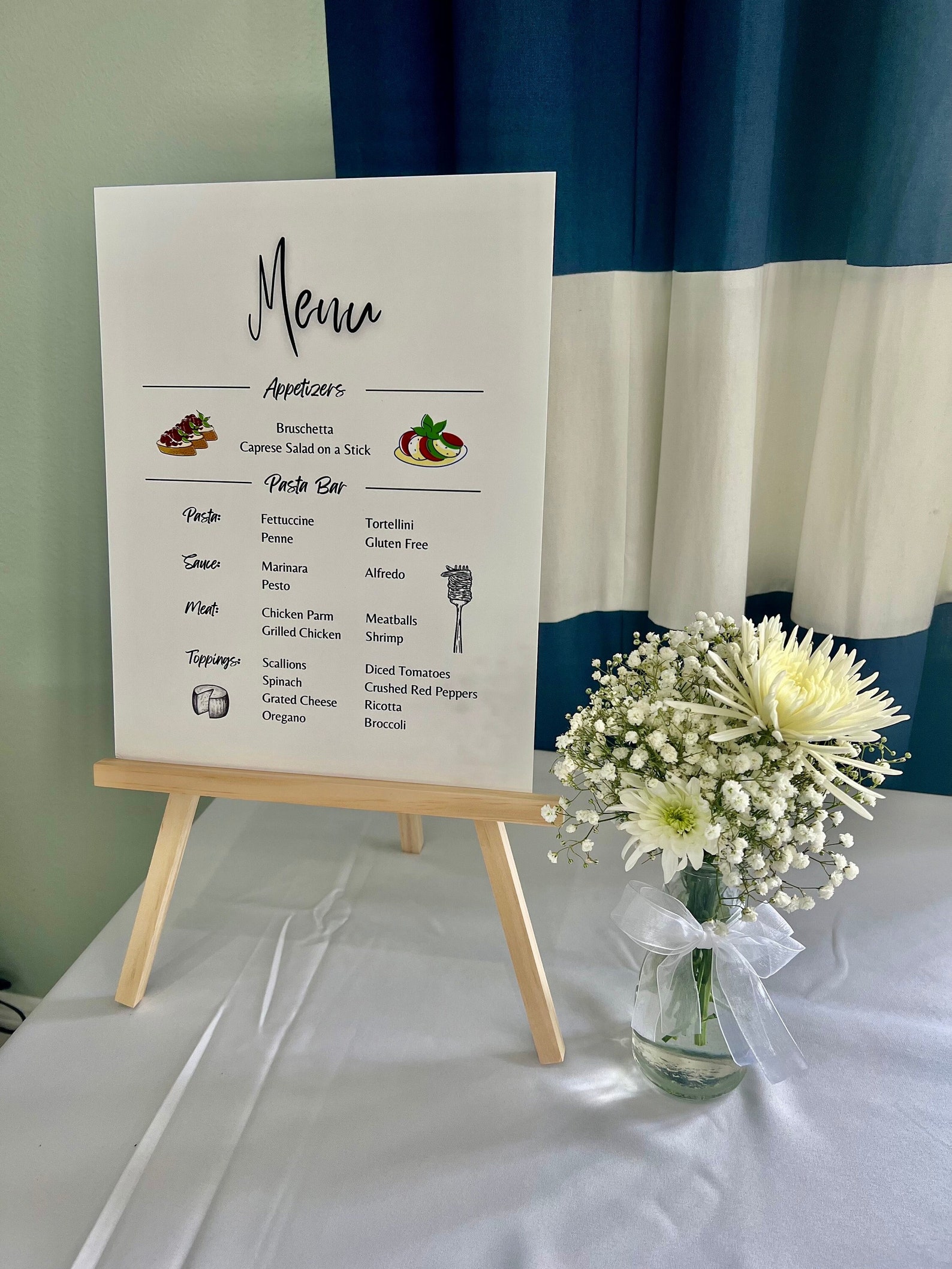 Pasta Bar Menu, Buffet Minimalist Wedding Menu,printable Menu,canva ...