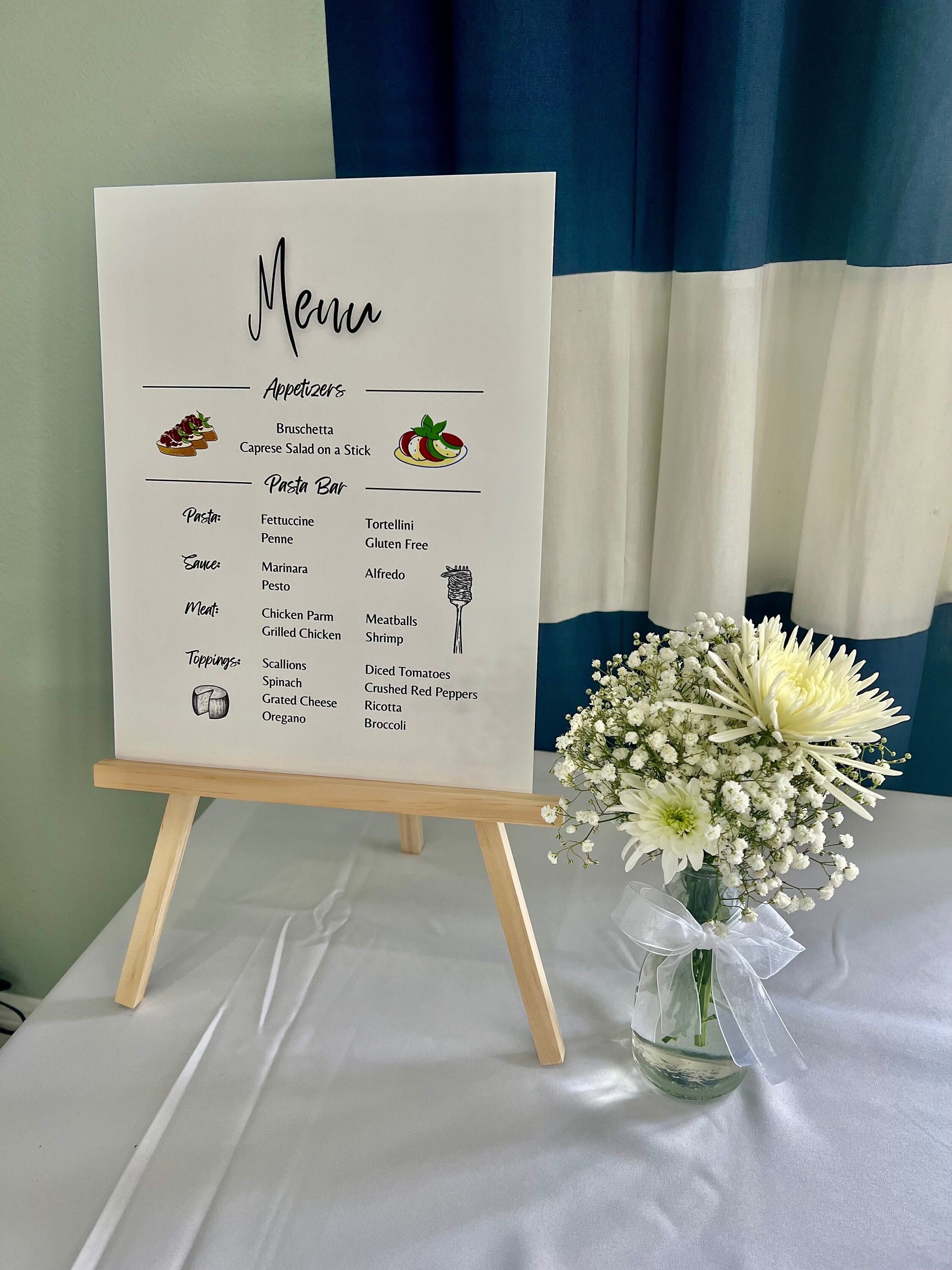 Pasta Bar Menu, Buffet Minimalist Wedding Menu,printable Menu,canva ...