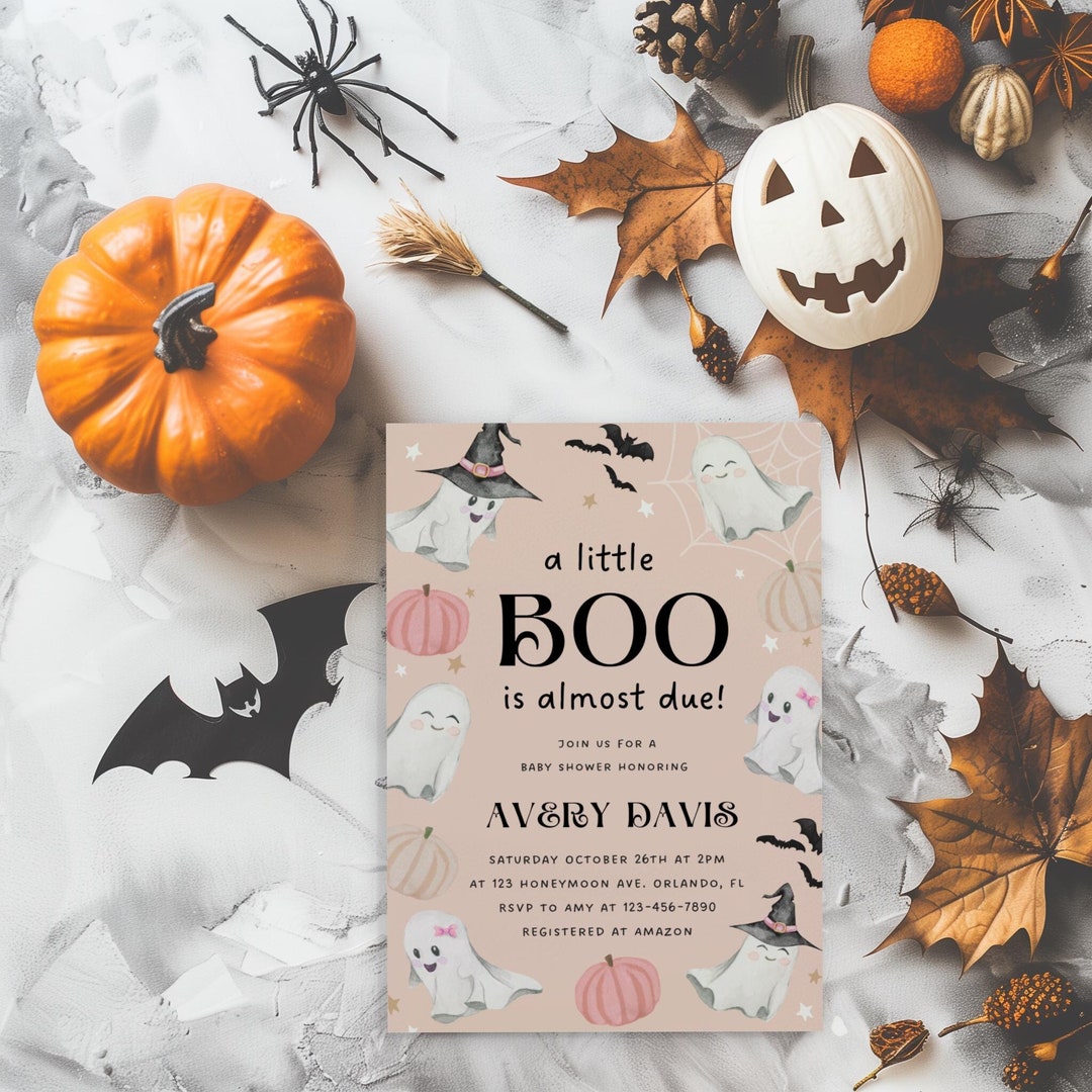 Editable Little Boo Baby Shower Invitation Little Boo is Almost Due ...