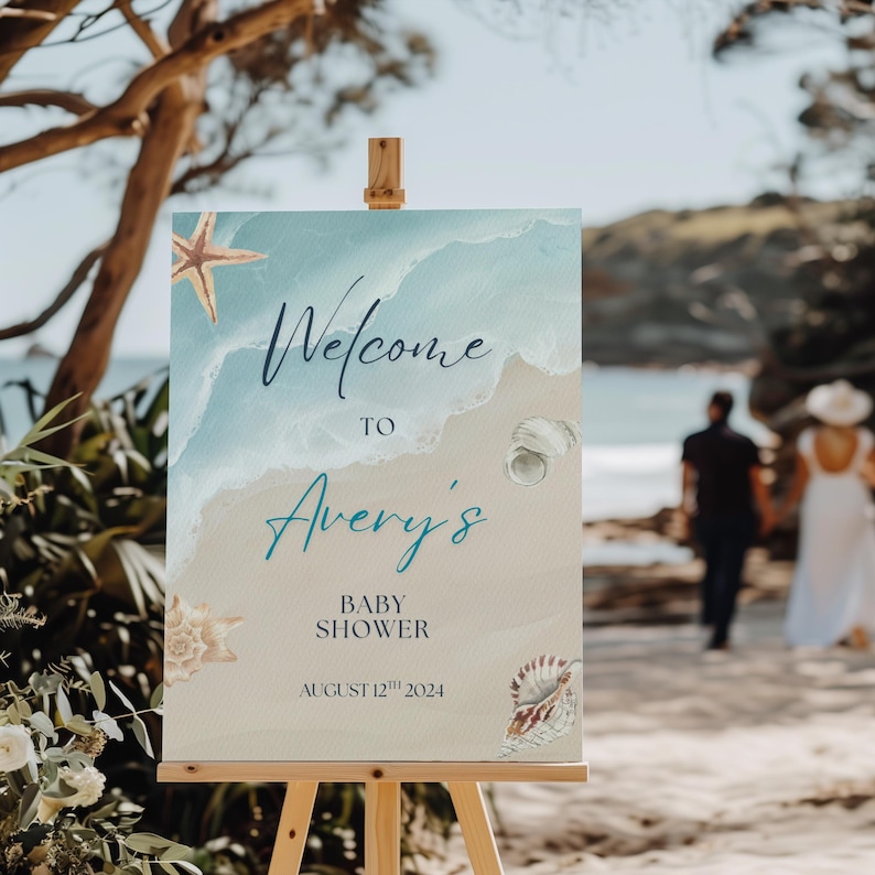 Beach Bum Baby Shower Welcome Sign,beach Baby Shower,gender Neutral ...
