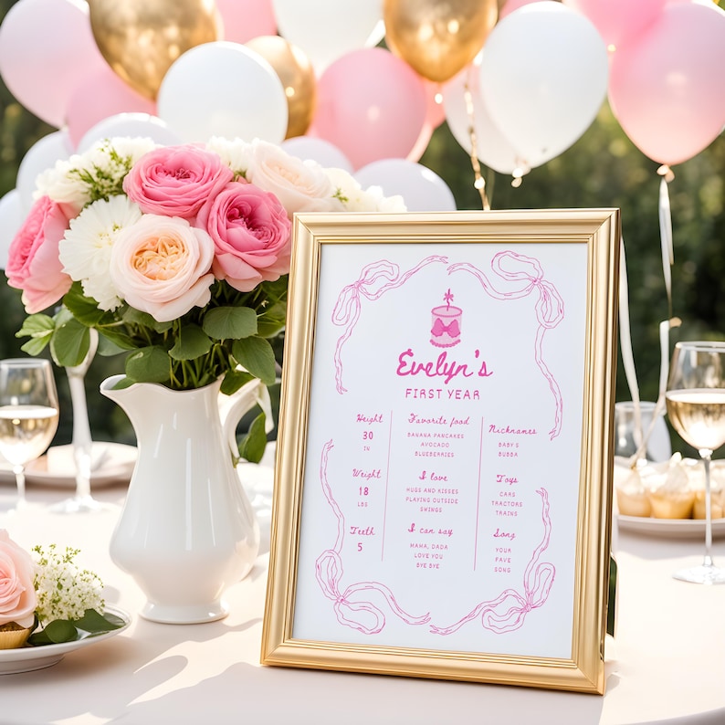 Girls Just Wanna Be ONE EDITABLE Decor Bundle,bow First Birthday Invite ...