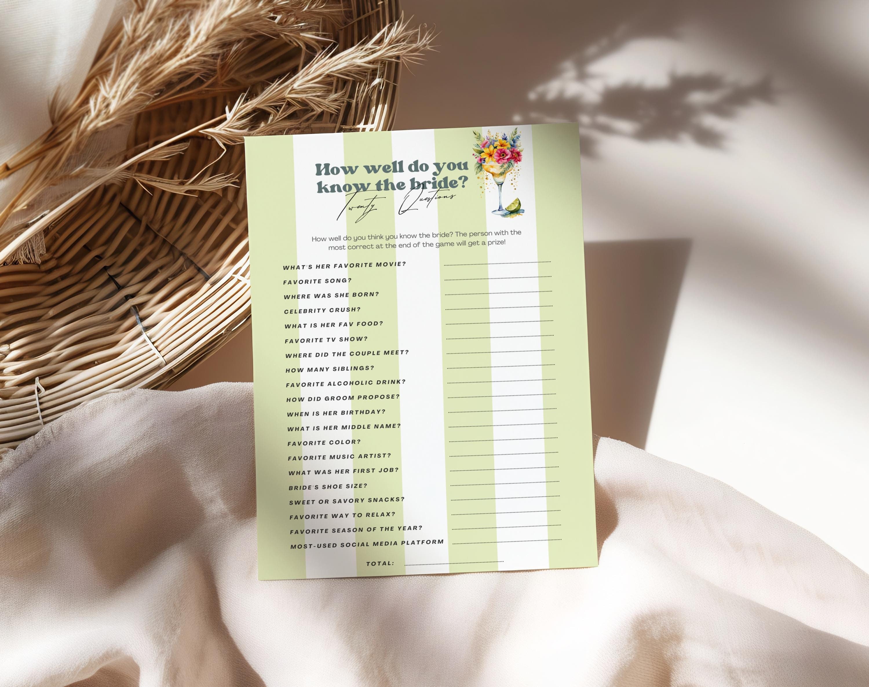 Margs and Matrimony Printable Game, How Well Do You Know the Bride Game ...