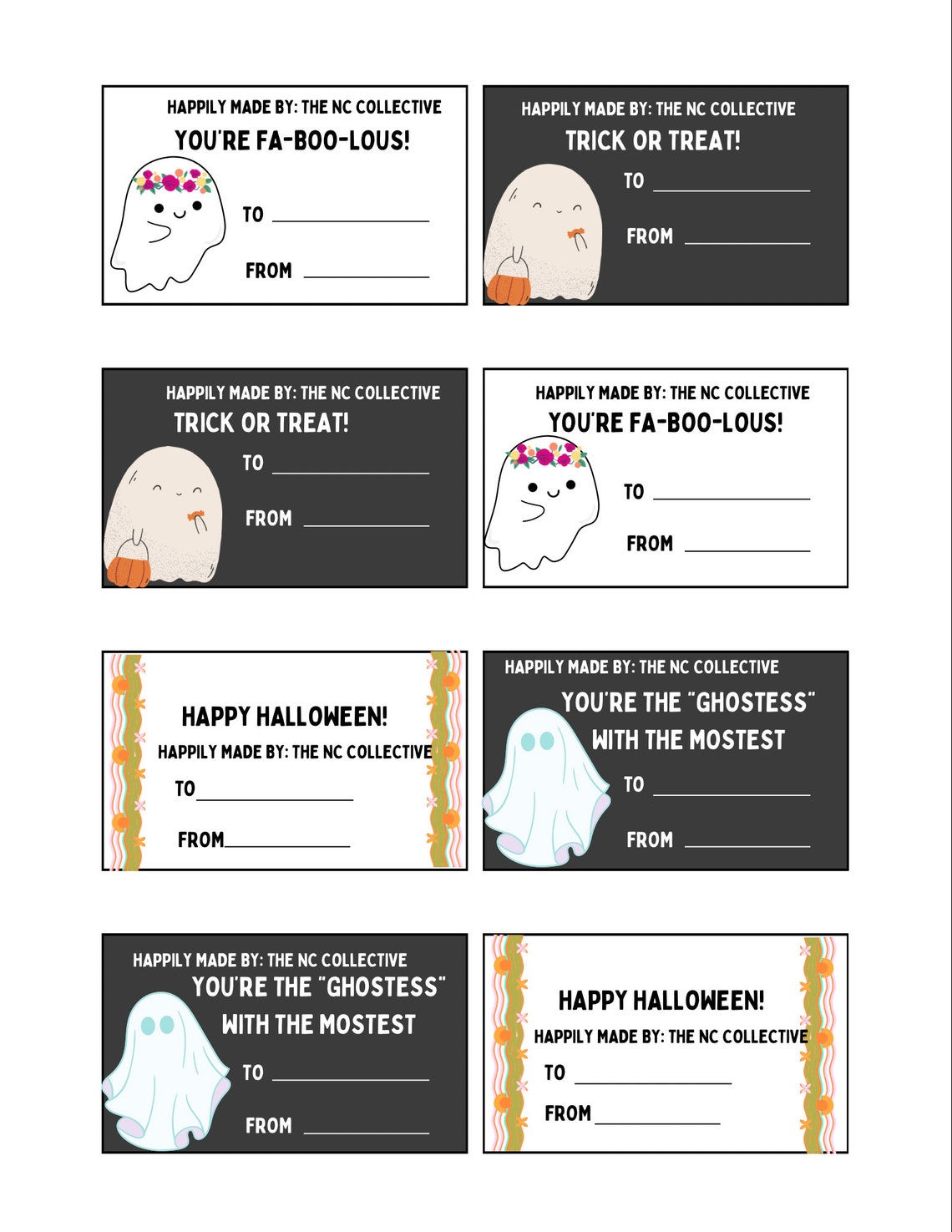 Halloween Gift Tag Printable Sheet - Etsy