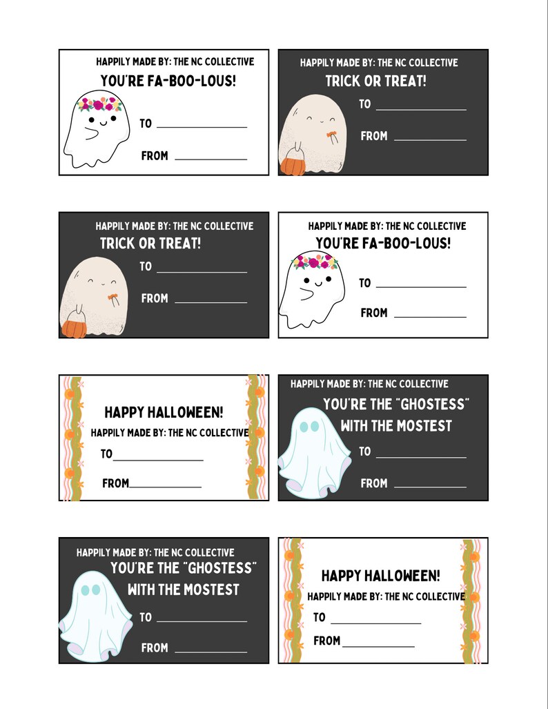Halloween Gift Tag Printable Sheet - Etsy