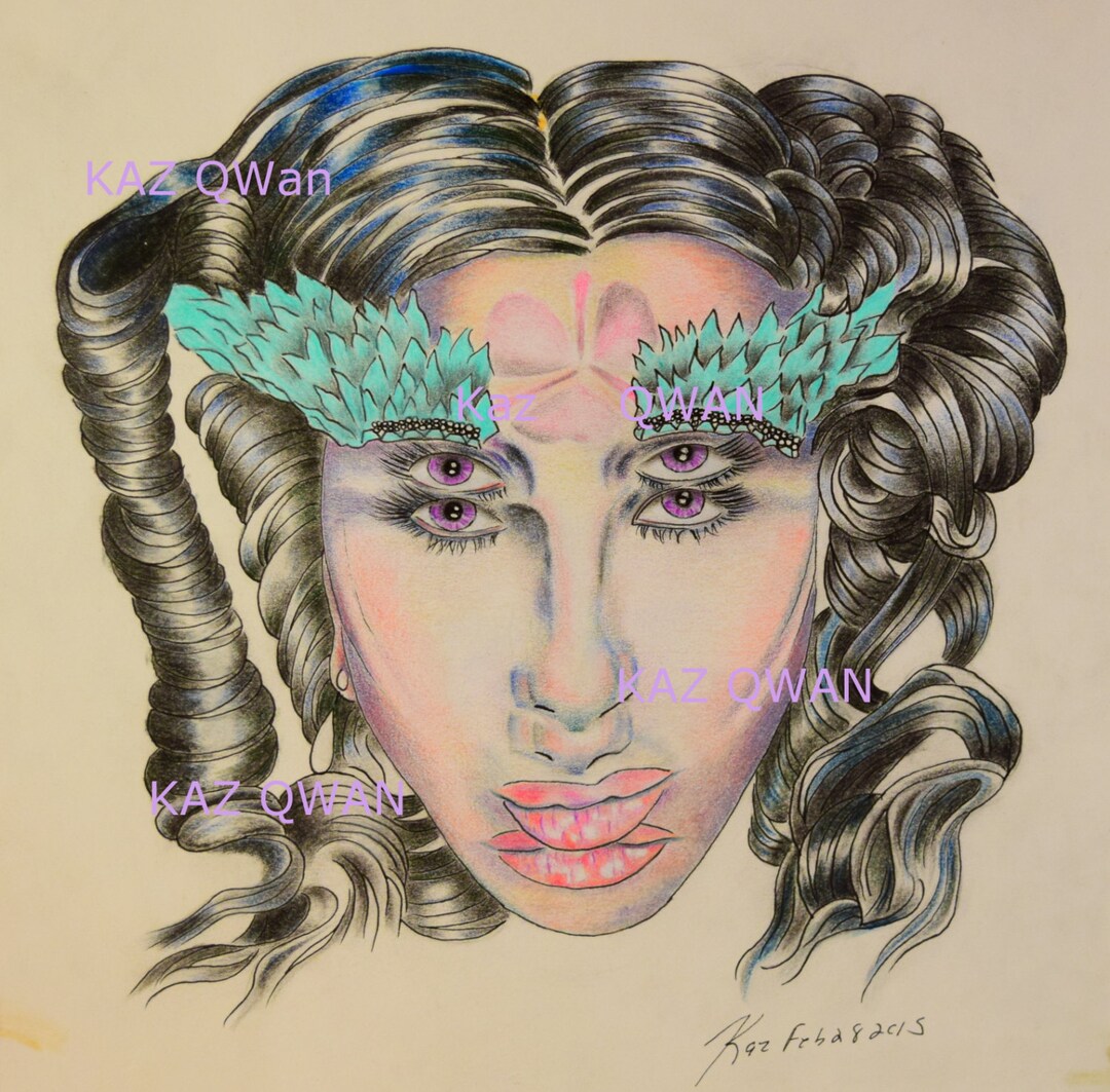 Giclee of Optical Illusion Tattoo Style Americana Lyve Canvas 24" X 24 ...