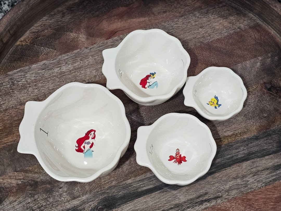 Rae Dunn Little Mermaid Measuring Cups Ariel Flounder Sebastian Shell ...