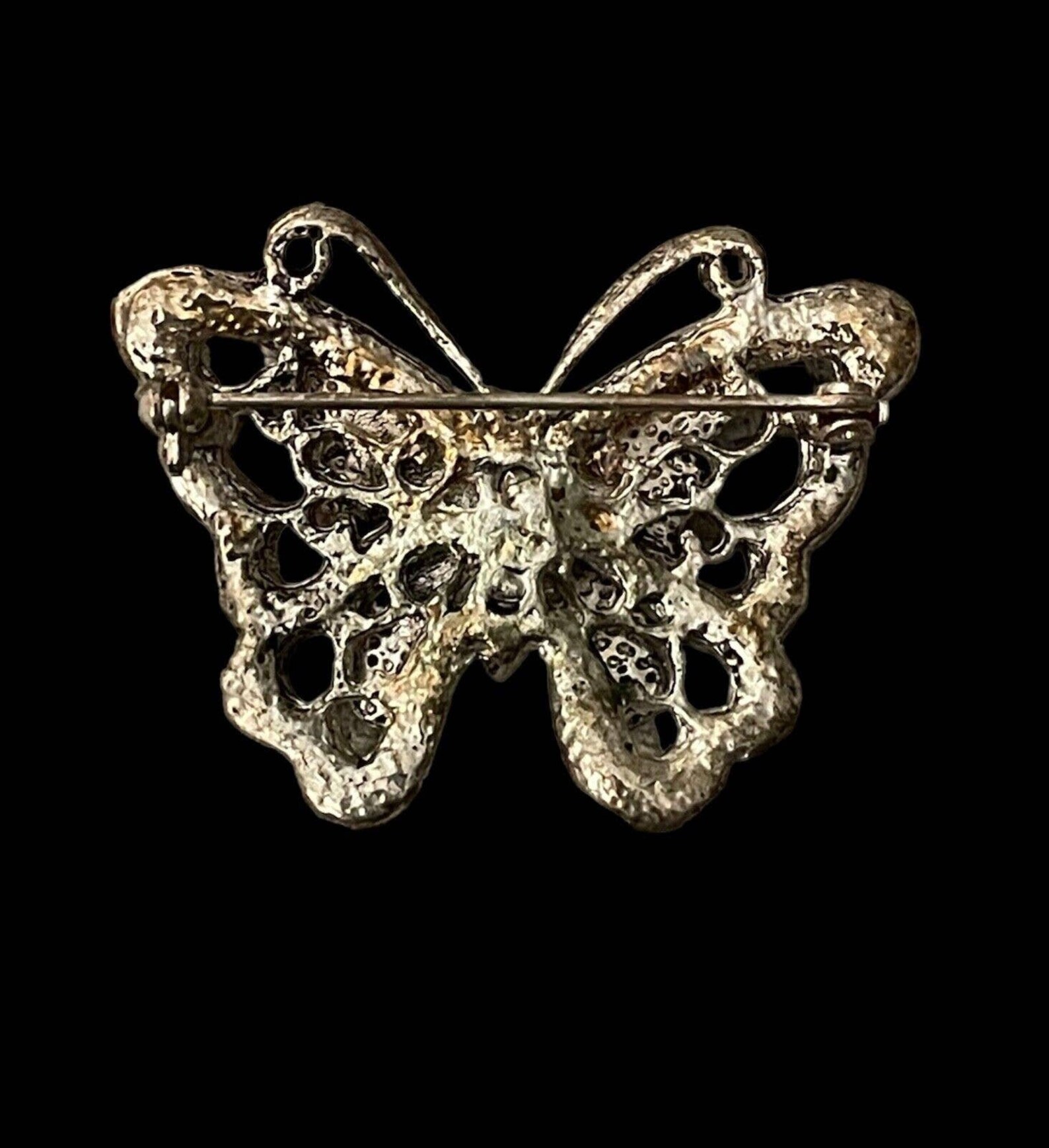 Blue Rhinestone Butterfly Brooch Pin Layered Wings - Etsy