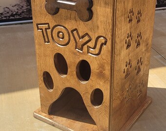 Wood Dog Toy Box / Wooden Dog Toys Storage Bin / Pet Toy Storage ...