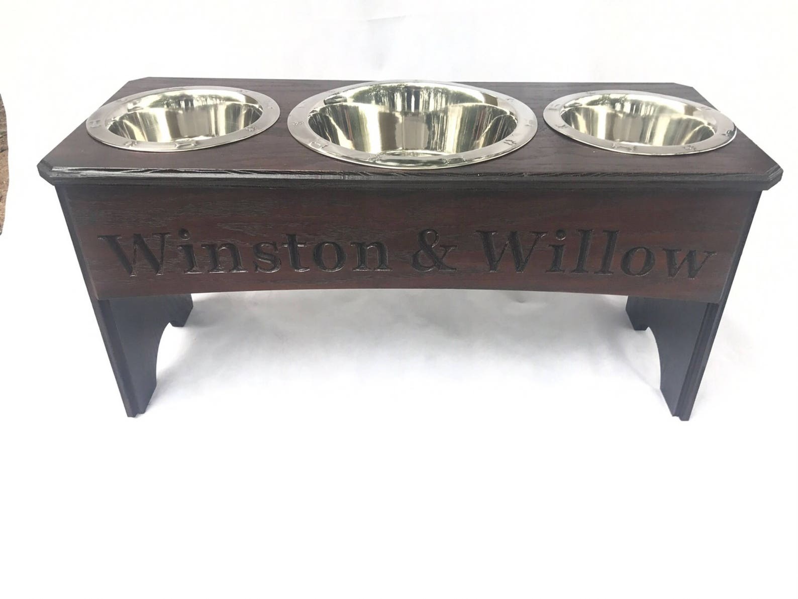 3 Bowl Dog Feeder Stand/personalized - Etsy