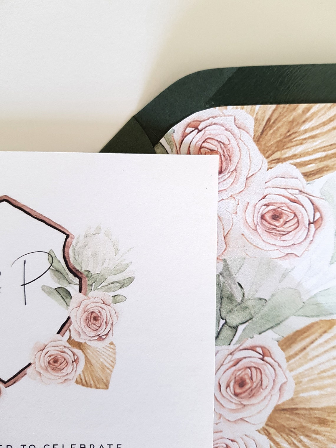 CREST Rose Design/boho Invites/wedding Invites/handpained | Etsy Australia