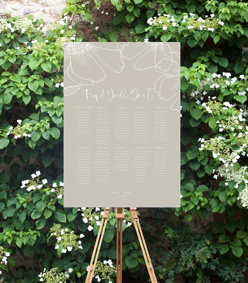 SEATING Chart Signage/digital ONLY - Etsy