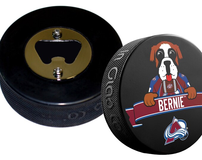 Colorado Avalanche Mascot Bernie Hockey Puck Bottle Opener Kitchen ...