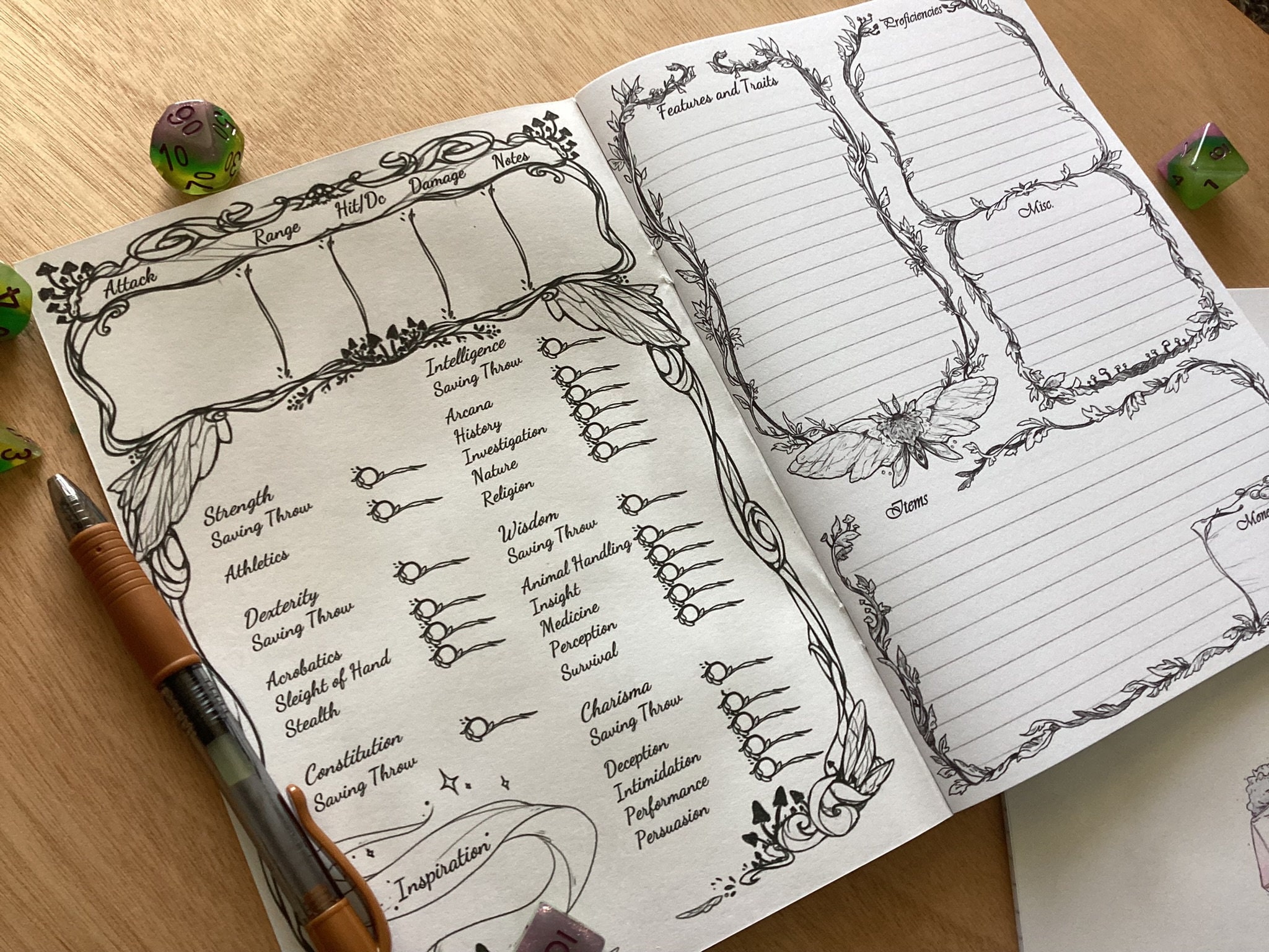 Customisable Character Sheet Notebook A5 TTRPG Dnd Book - Etsy UK