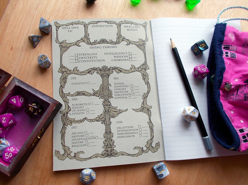 Character Sheet Notebook Grey Customisable A5 - Etsy