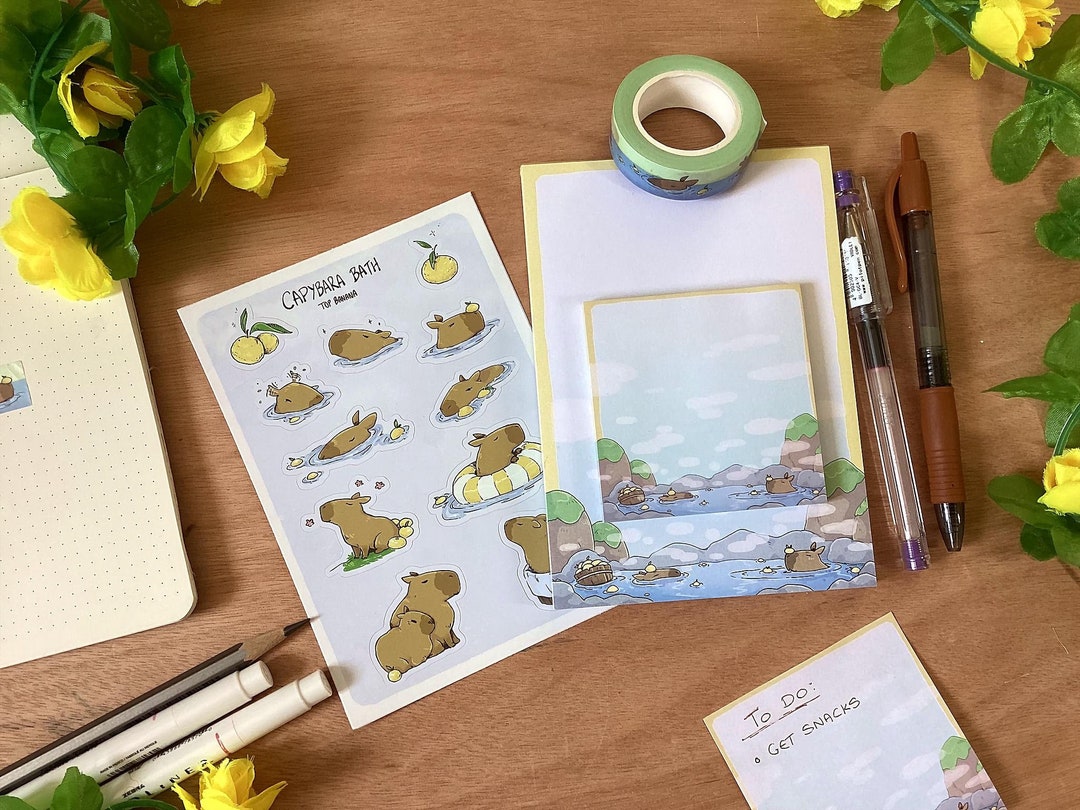 Capybara Bath Stationary Set Scrapbooking, Planner, Diary and Organiser ...