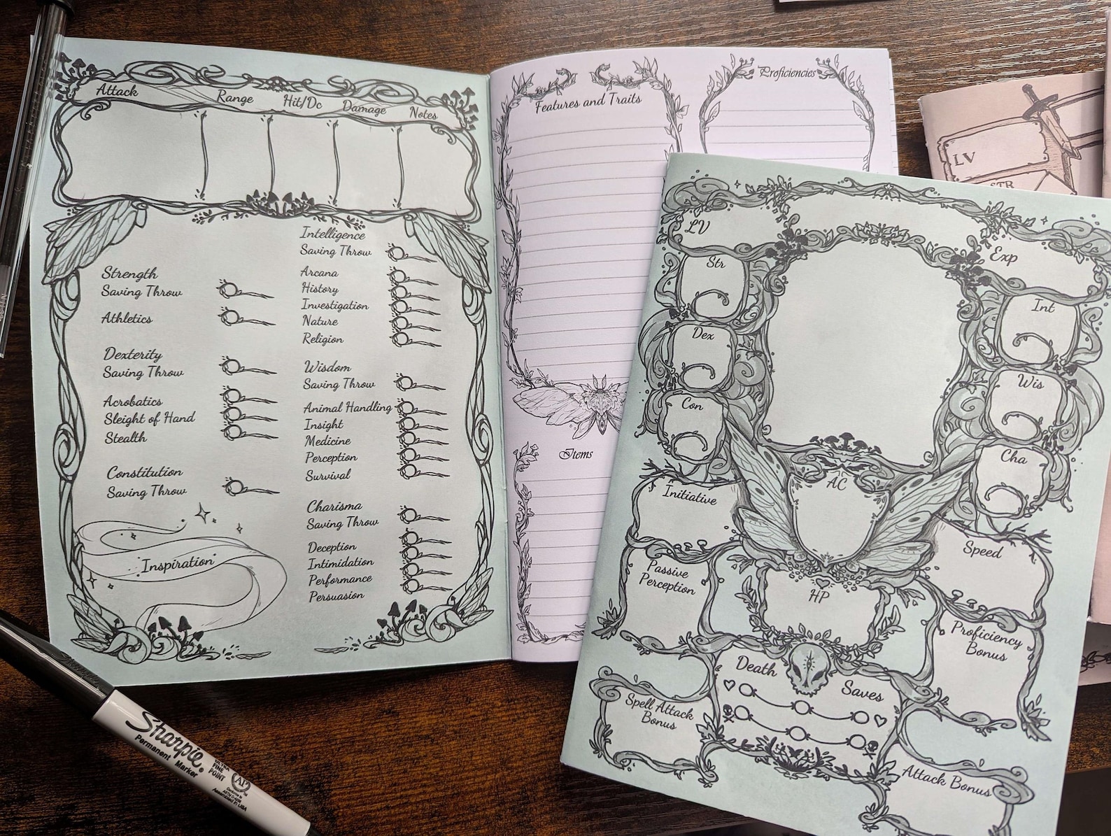 Fae Court Character Sheet Notebook Cover (printable File) - Etsy