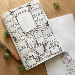 Customisable Character Sheet Notebook A5 TTRPG Dnd Book - Etsy