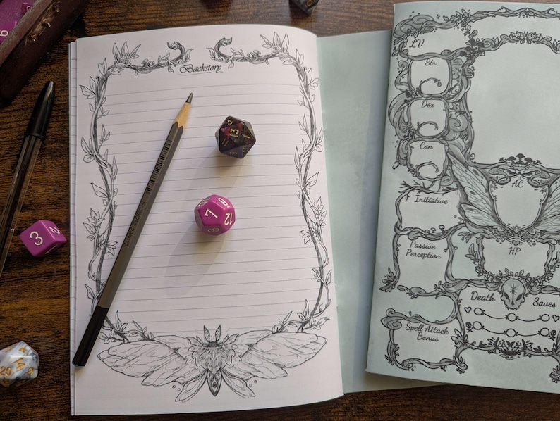 Fae Court Character Sheet Notebook Cover (printable File) - Etsy