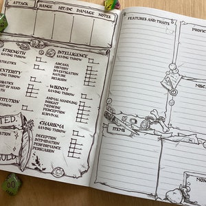 Customisable Character Sheet Notebook A5 TTRPG Dnd Book - Etsy