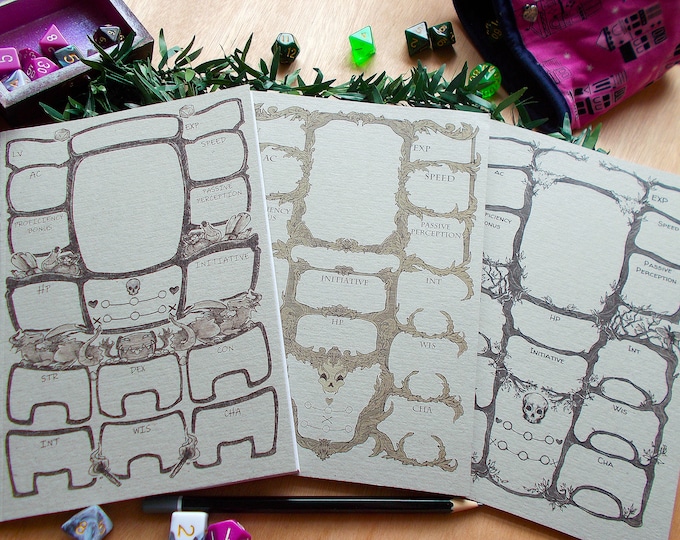 Character Sheet Notebook || Grey Customisable || A5 - Etsy