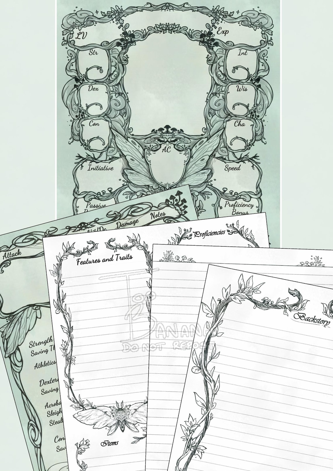 Fae Court Character Sheet Notebook Cover (printable File) - Etsy