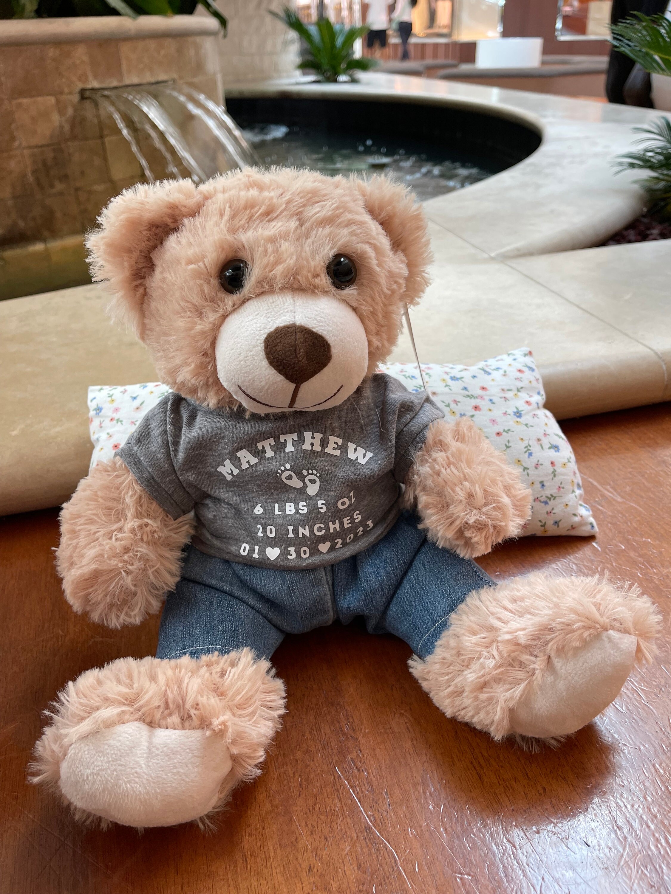 Baby Announcement Teddy Bear, Custom Baby Birth Stats Bear, Birth ...