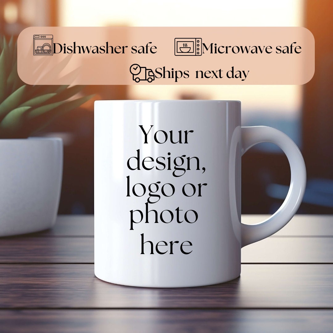 Custom Mug, Personalized Coffee Cup, "your Design Here" Mug: Custom ...