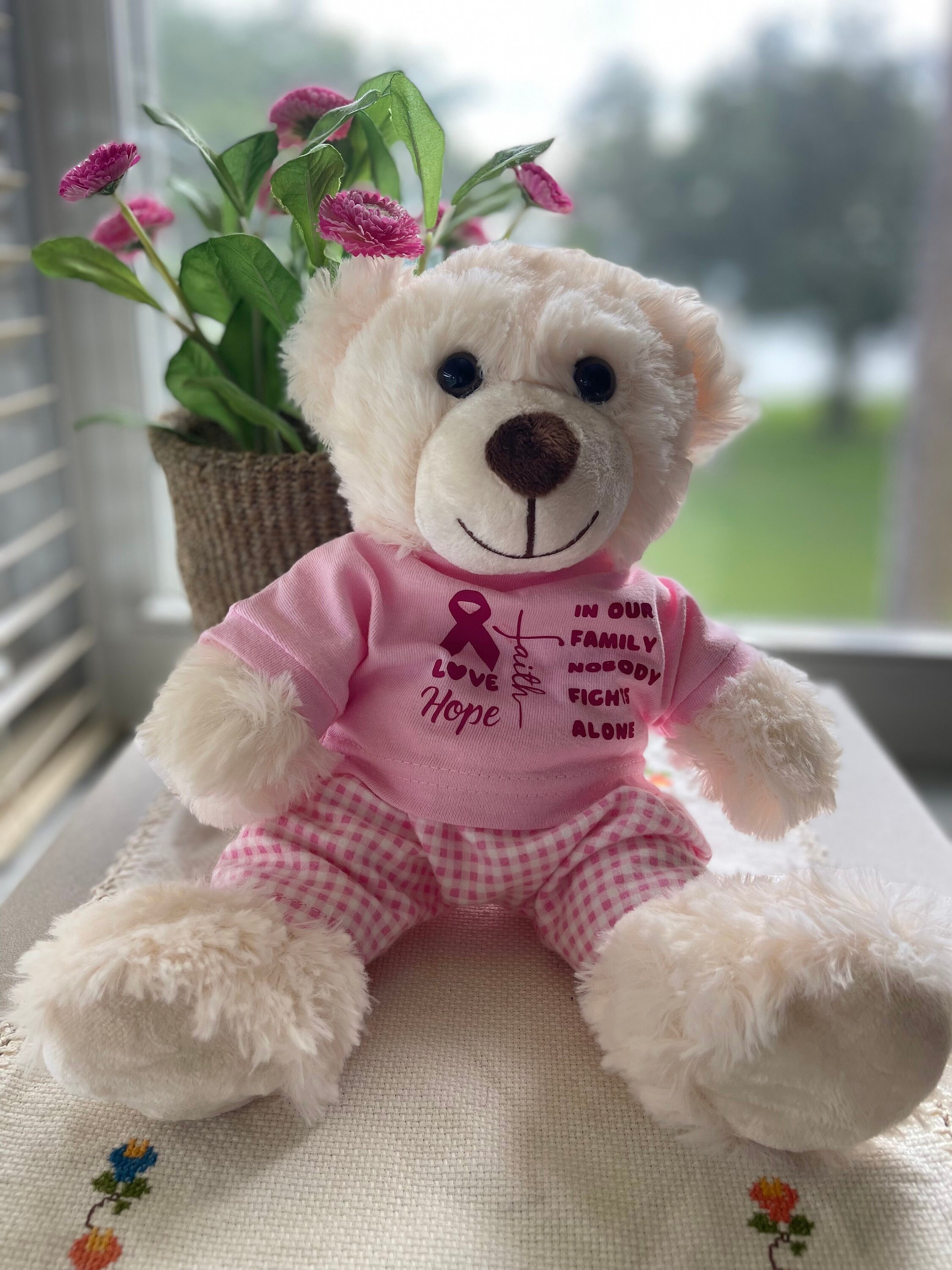 Personalized Gift Breast Cancer Awareness Month, Customized Teddy Bear ...