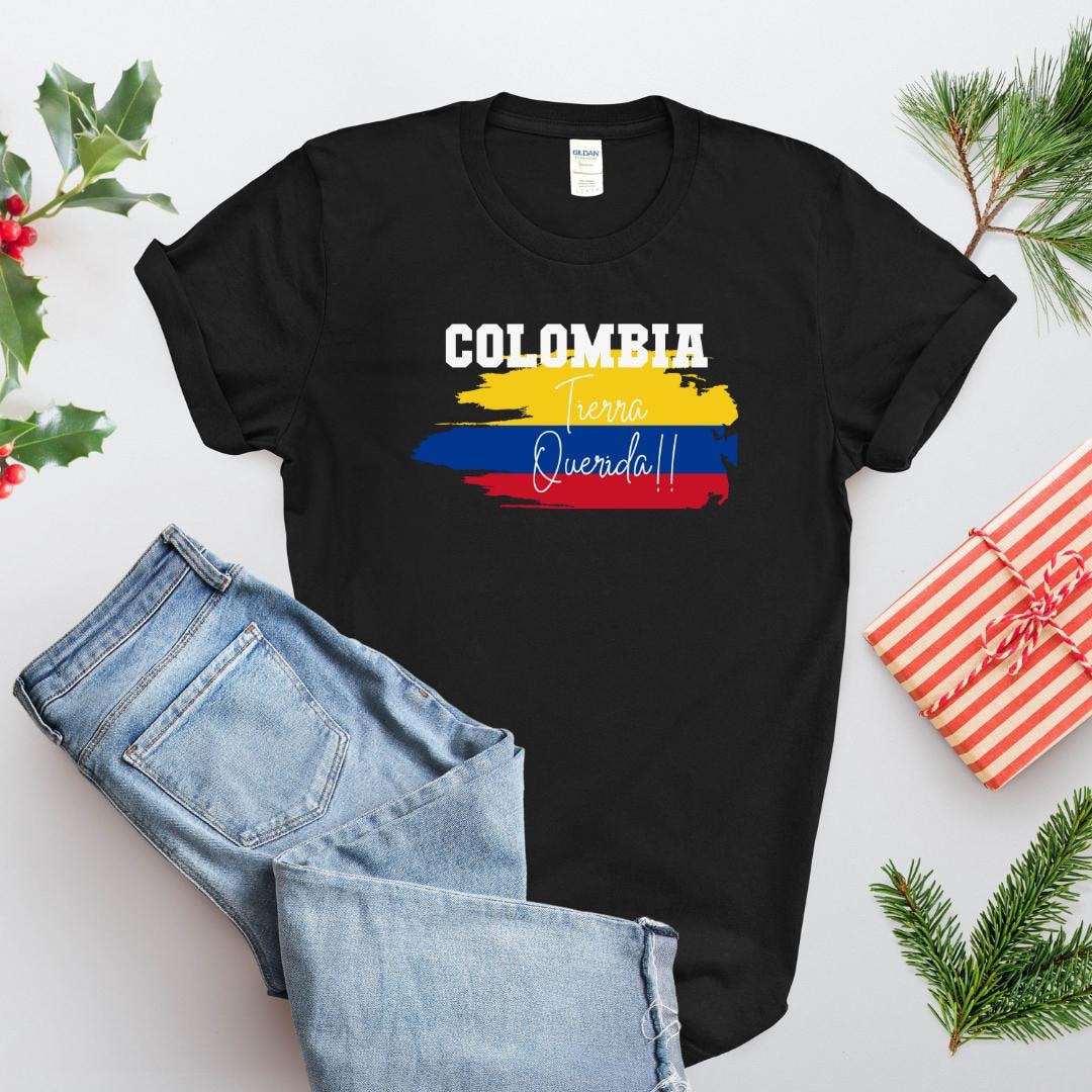 Colombian T-shirt - "colombia Tierra Querida" in Flag Colors - 100% ...