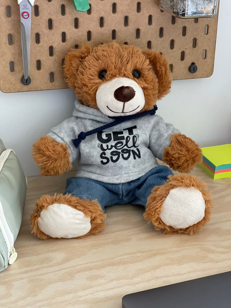 Get Well Soon Personalized Teddy Bear, Custom Teddy Bear, Teddy Bear ...