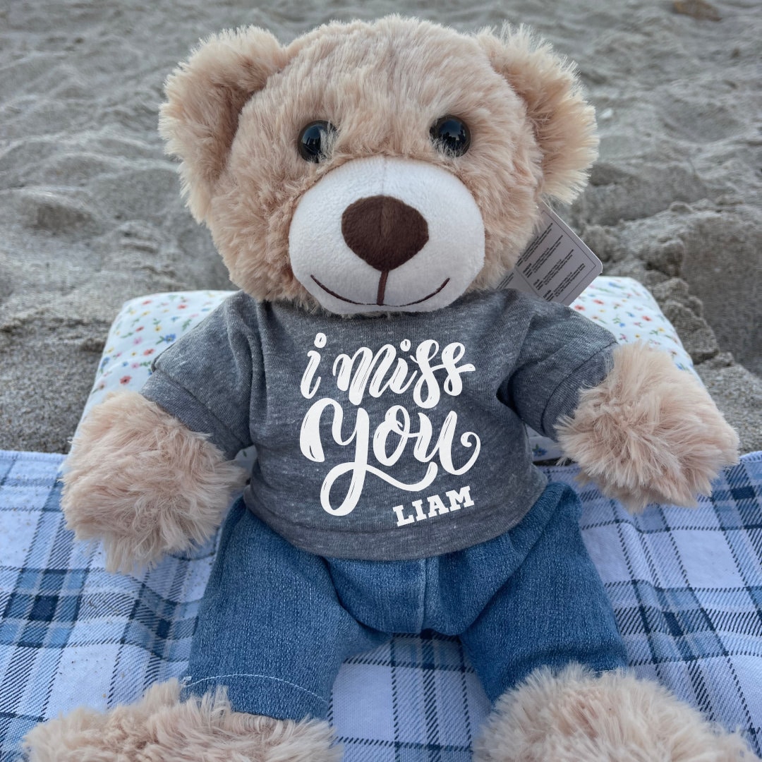 I Miss You Personalized Teddy Bear, Personalized Valentine's Day Gift ...