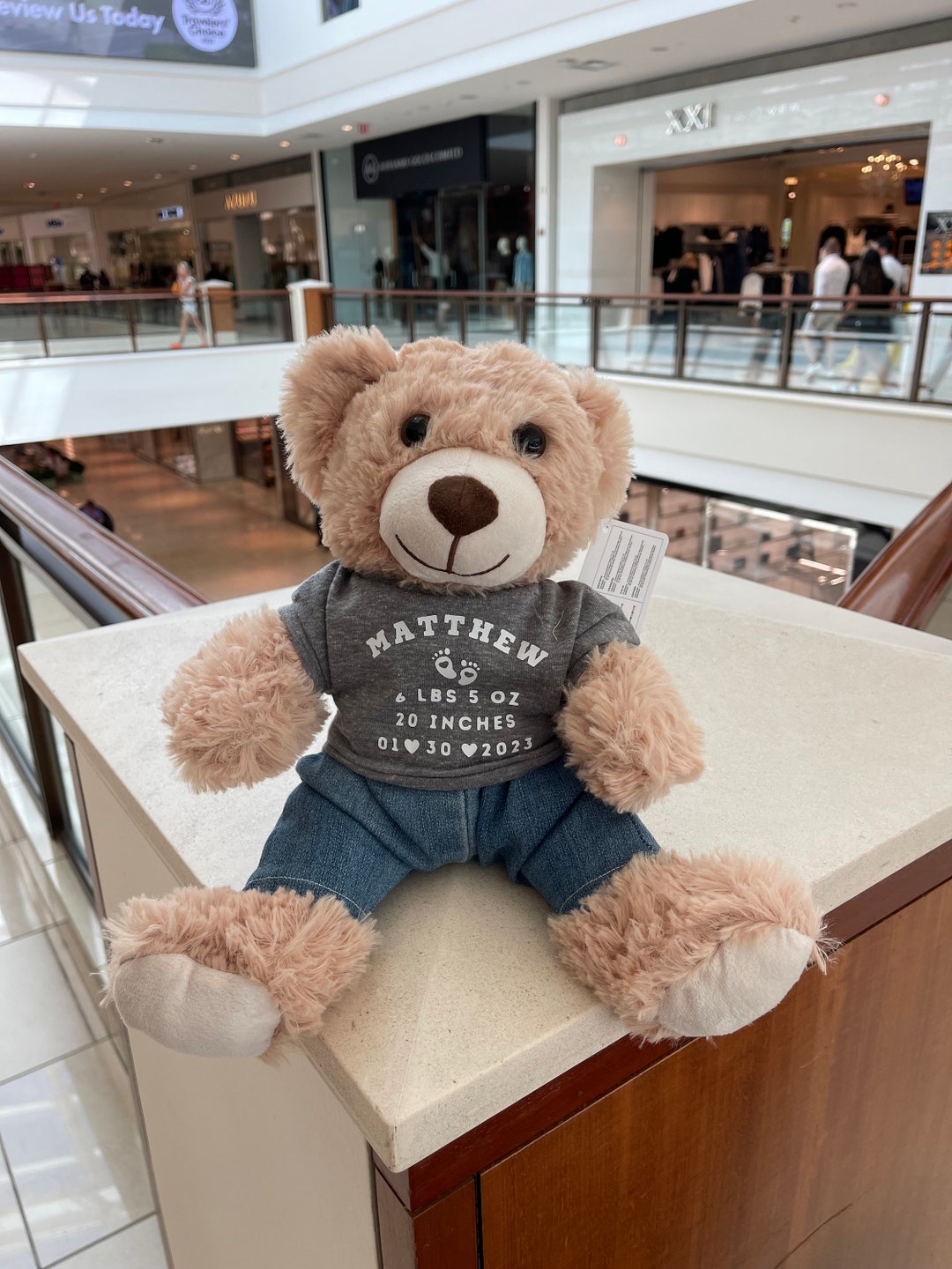 Baby Announcement Teddy Bear, Custom Baby Birth Stats Bear, Birth ...