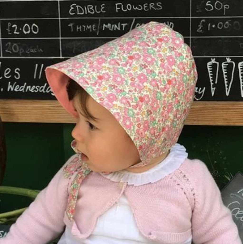 Cotton Floral Bonnet Baby Bonnet Made With Liberty Fabrics - Etsy