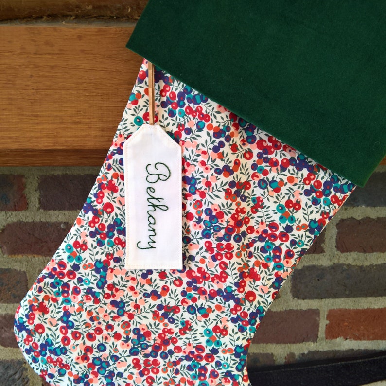 Hand Embroidered Name Tag Label Christmas Stocking Tag - Etsy