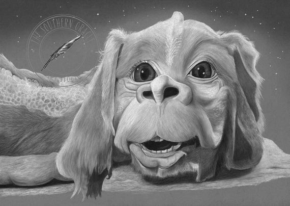 FALCOR Reproduction of original pastel drawing / Falcor / | Etsy