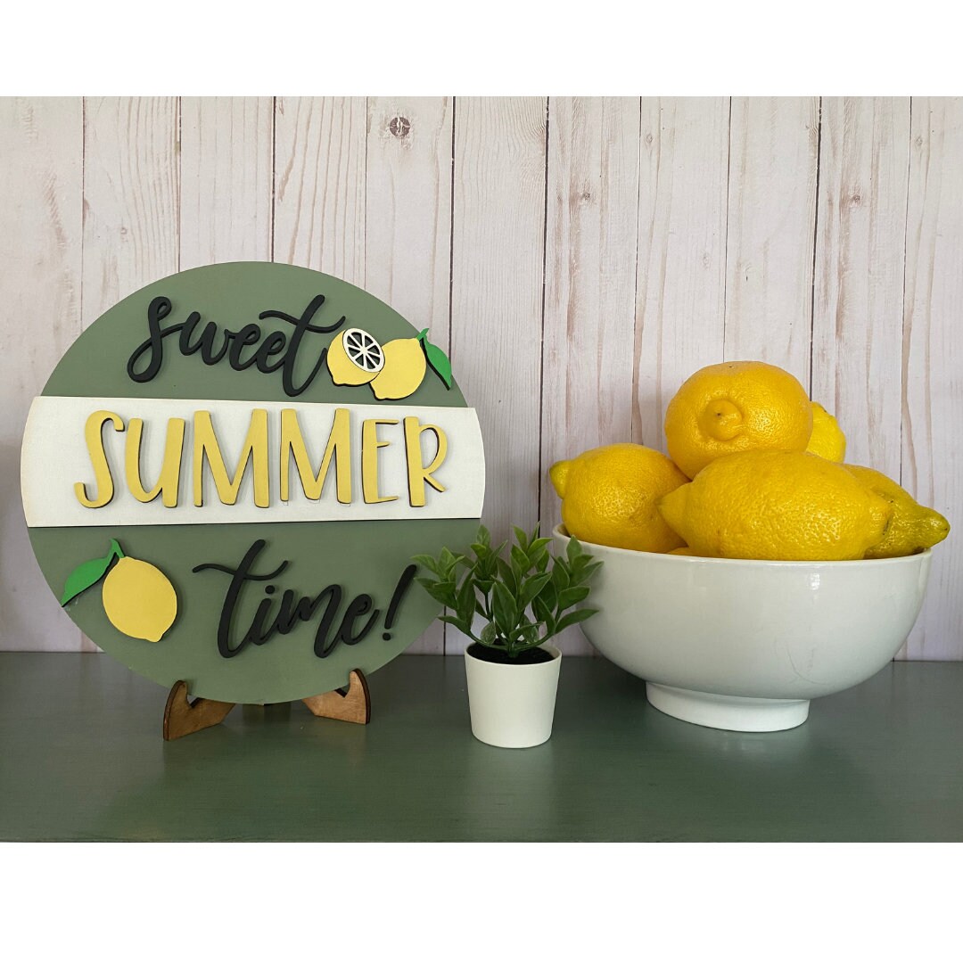 Sweet Summertime Door Sign Sun Decor Lemonade Lemons - Etsy