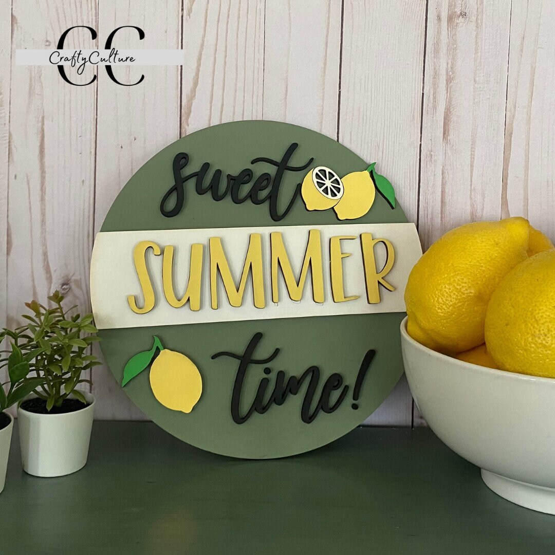 Sweet Summertime Door Sign Sun Decor Lemonade Lemons - Etsy