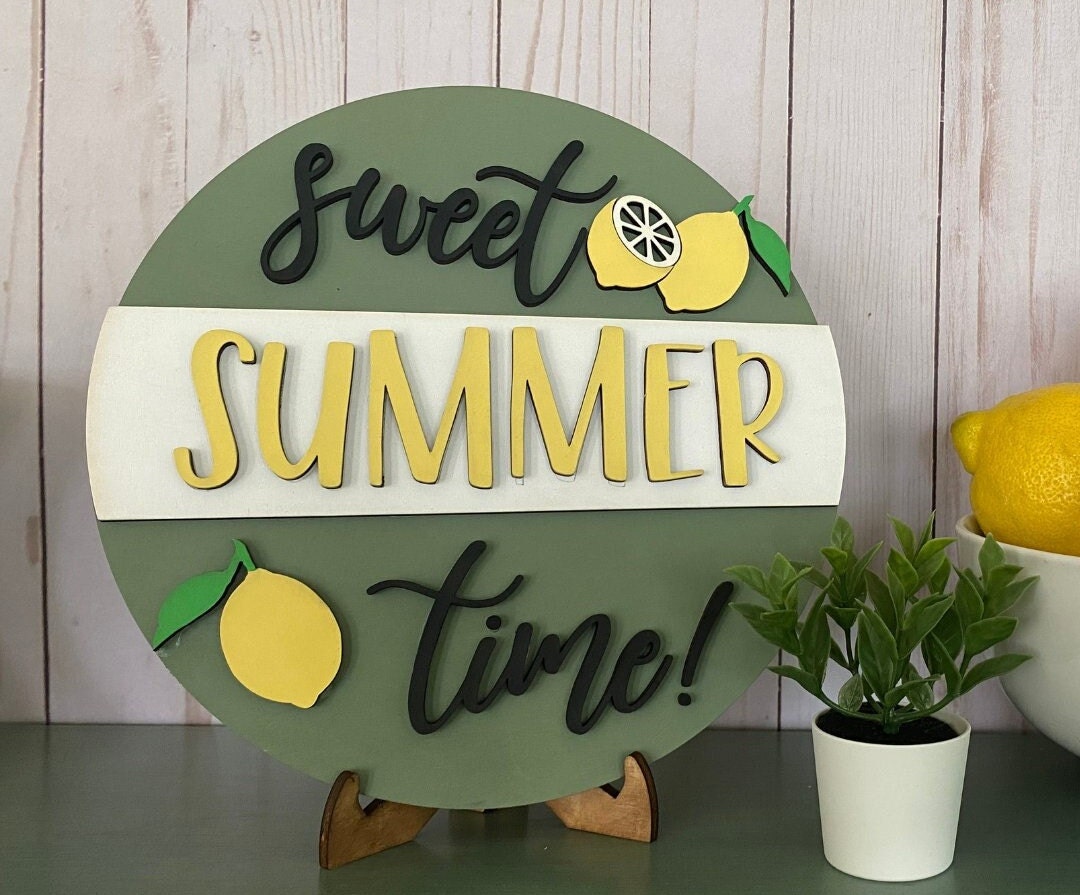 Sweet Summertime Door Sign Sun Decor Lemonade Lemons - Etsy