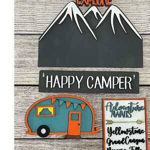 Happy Camper Sign Set, Camping, Tier Tray, Camper, Fun in the Sun ...