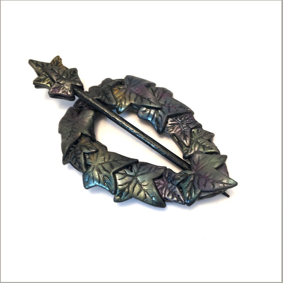 Barrett or Shawl Pin. Polymer Clay Hand Made Unique Hair Barrett or ...