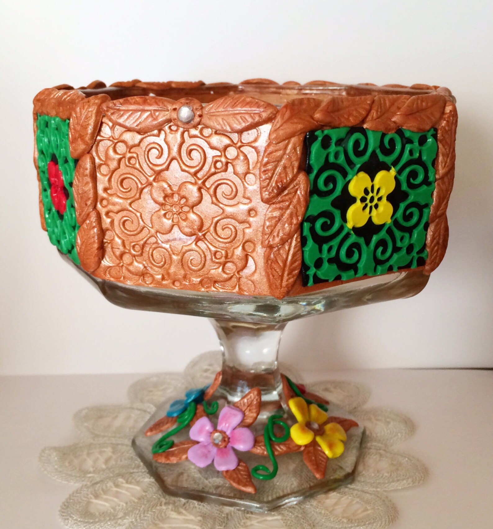 Hand Made Bowl - Polymer Clay LARGE Candy Dish Made With Primo Polymer ...