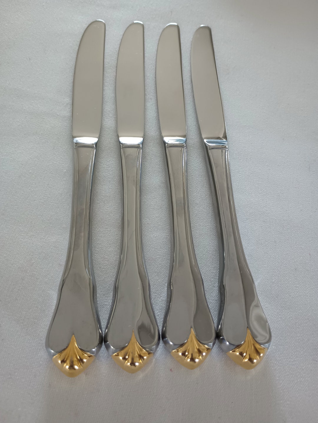 Washington Forge Gold Stainless 4 Dinner Knives Flatware - Etsy