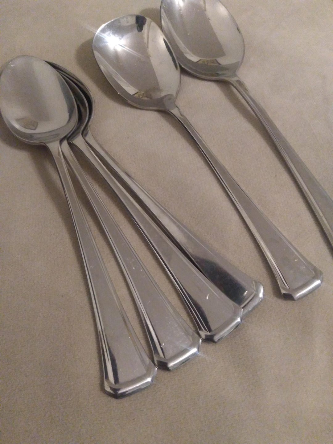 SSS by Oneida Maestro Ledger Aberdeen Teaspoons, Sugar Spoon Soup Spoon ...
