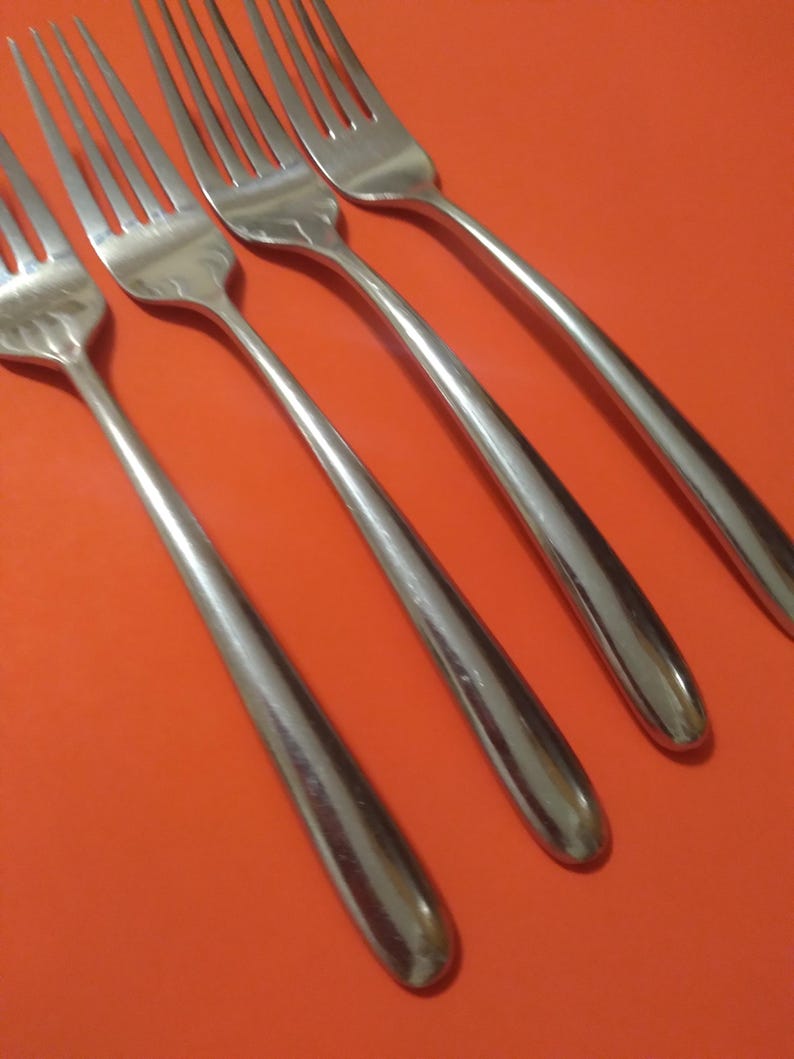 Hampton Slope Stainless Steel Flatware 4 Dinner Forks - Etsy